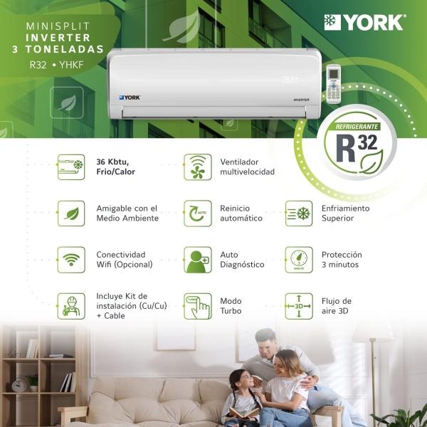 MINISPLIT YORK INVERTER FRIO CALOR 3 TON 220V | The Home Depot México