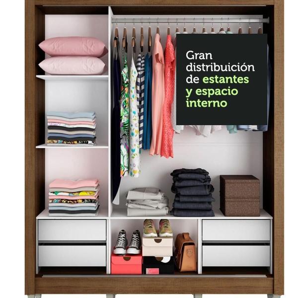 ROPERO MADESA LYON PLUS 3 PUERTAS 4 CAJON PIES MARRÓN | The Home Depot ...