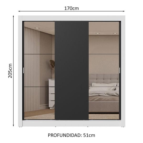 ROPERO CLÓSET MADESA 3 PUERTAS 2 ESPEJOS BN 01 | The Home Depot México