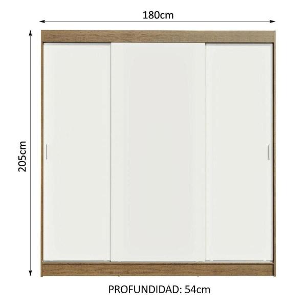 ROPERO DOBLE MADESA RENO 3 PUERTAS MARRÓN BLANCO | The Home Depot México