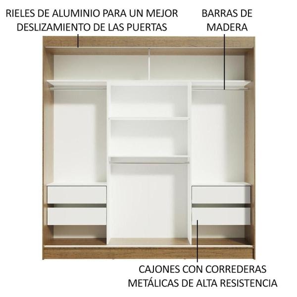 ROPERO DOBLE MADESA RENO 3 PUERTAS MARRÓN BLANCO | The Home Depot México
