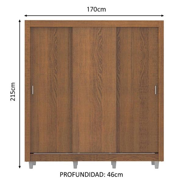 ROPERO MADESA MÓNACO 3 PUERTAS CORREDIZAS CON PIES M | The Home Depot ...