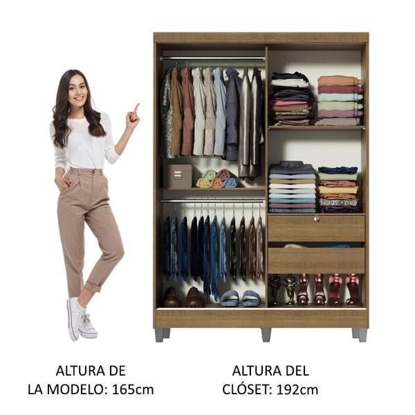 CLÓSET MADESA LUKE 2 PUERTAS ESPEJO MARRÓN | The Home Depot México