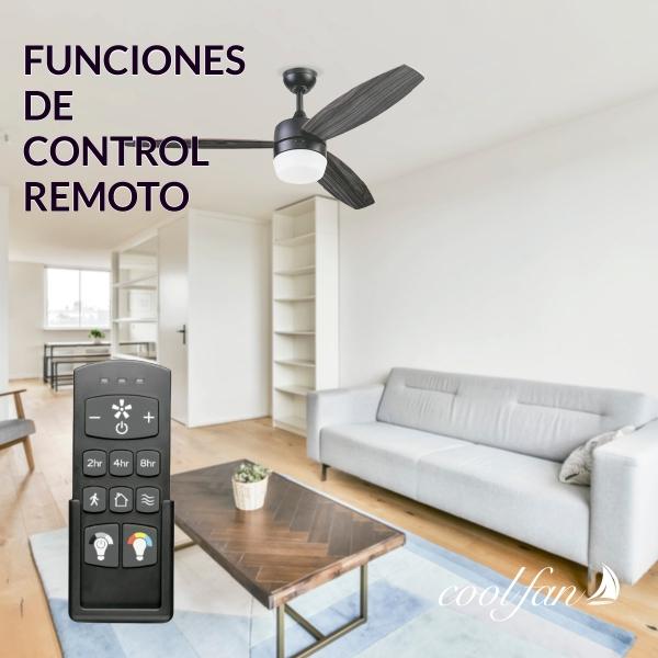 VENTILADOR DE TECHO ELISEO 52\" PARA INTERIOR CON LED INTEGRADO NEGRO ...