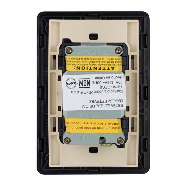 CONTACTO DUPLEX 2P+T FALLA A TIERRA (GFCI) CON PLACA NEGRO SOFT | The ...