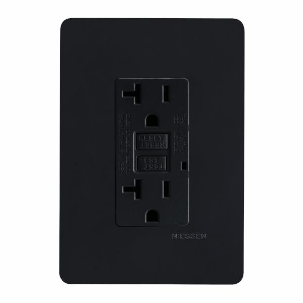 CONTACTO DUPLEX 2P+T FALLA A TIERRA (GFCI) CON PLACA NEGRO SOFT | The ...