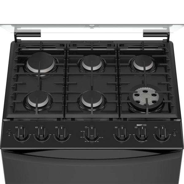 ESTUFA DE GAS XPERT FLAMMA DE PISO 30\" CON 6 QUEMADORES NEGRO | The ...