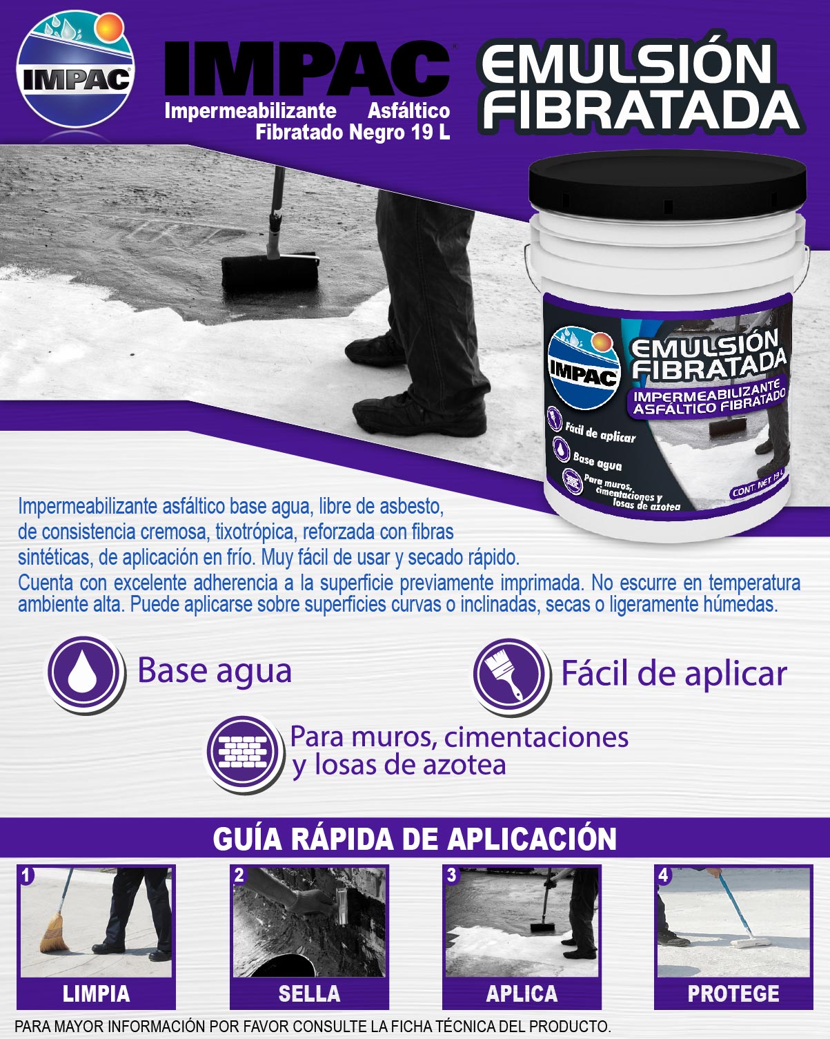 IMPERMEABILIZANTE ASFÁLTICO FIBRATADO EMULSIÓN FIBRATADA 19 L | The ...