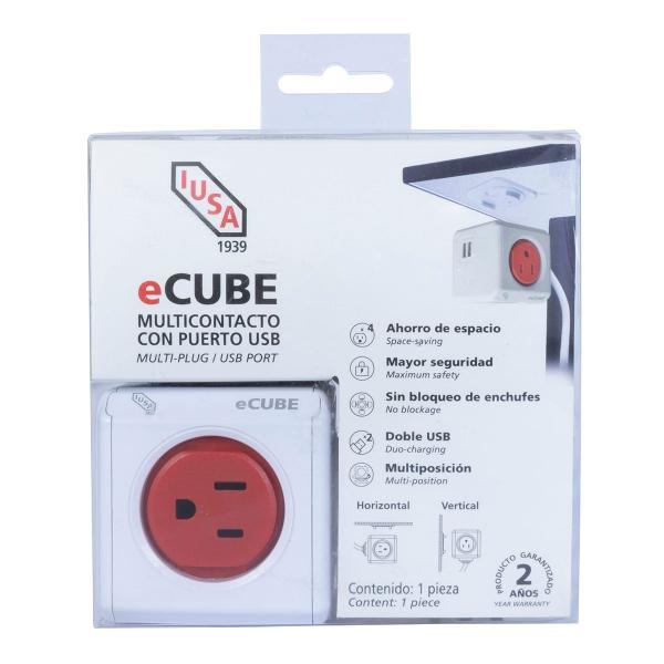 MULTICONTACTO ECUBE 4 ENTRADAS Y 2 PUERTOS USB DE 1.5 METROS IUSA | The ...