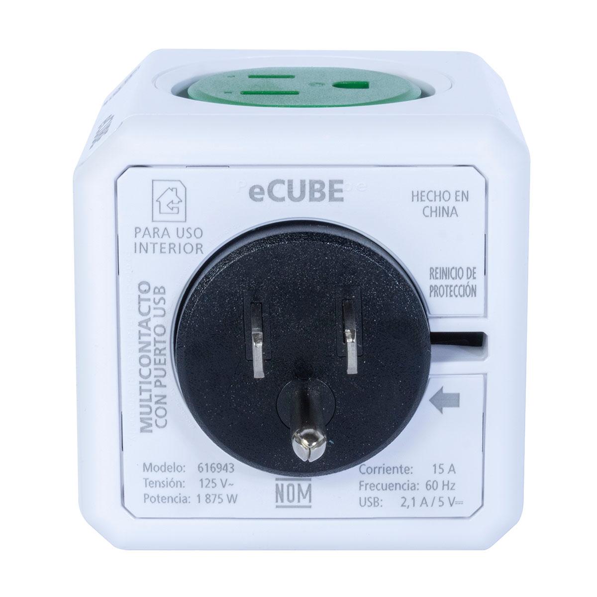 MULTICONTACTO ECUBE 4 ENTRADAS Y 2 PUERTOS USB IUSA | The Home Depot ...