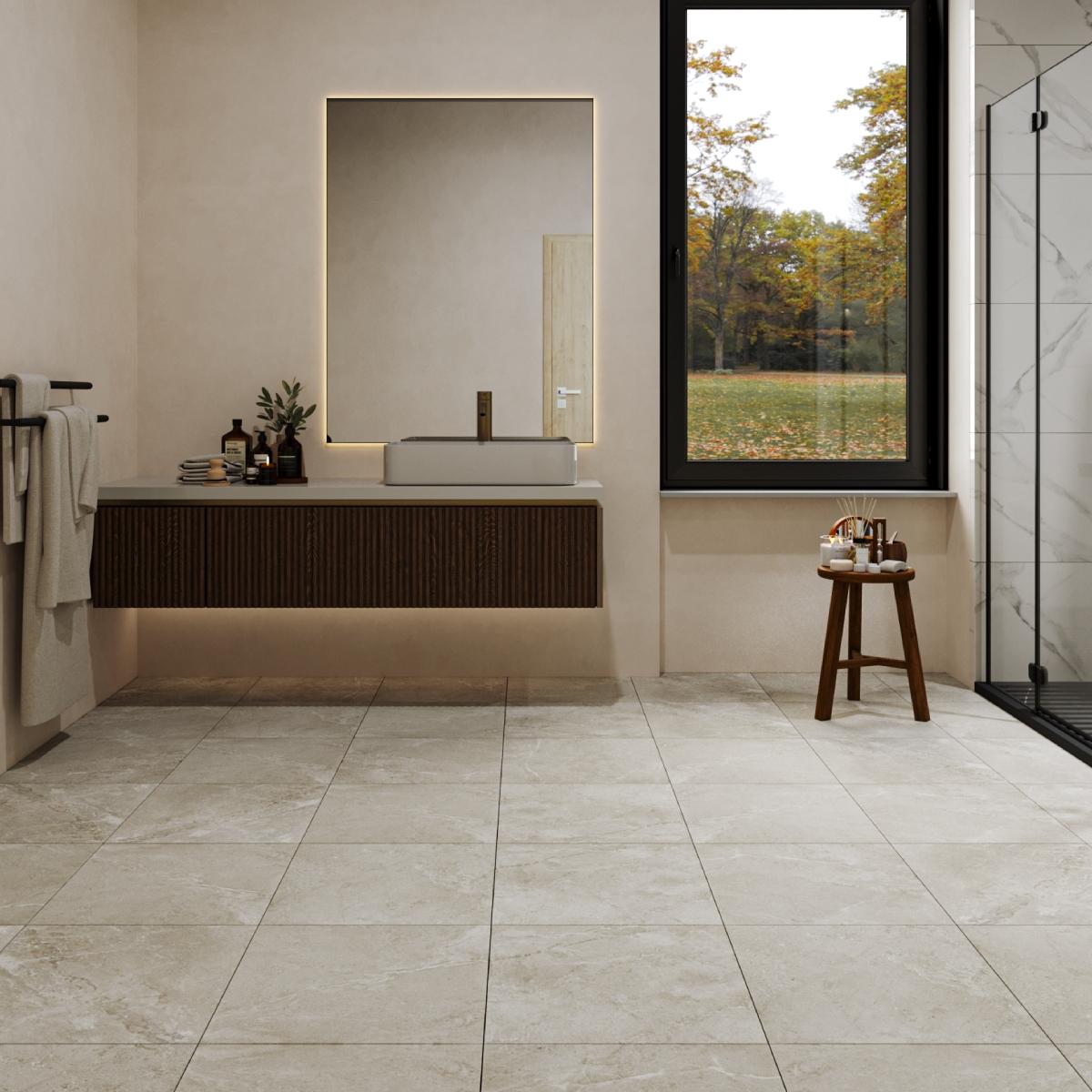 PISO CERÁMICO IVARA 44 X 44 CM BEIGE TIPO MÁRMOL CAJA CON 1.99 M2 | The ...