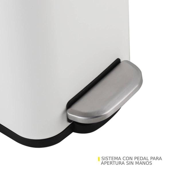 BOTE DE BASURA 5 L BLANCO CON TAPA DE BAMBÚ | The Home Depot México