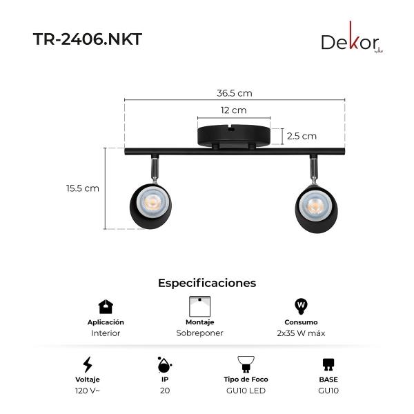 LAMPARA DE SOBREPONER EN TECHO LED, LUZ CALIDA 2400K, 12W, COLOR NEGRO ...