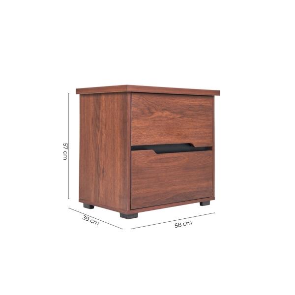 BURÓ CON 2 CAJONES COLOR NOGAL - MADERA MDF Y MELAMINA | The Home Depot ...