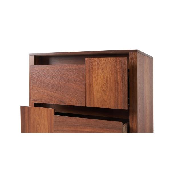 BURÓ CON 2 CAJONES COLOR NOGAL - MADERA MDF Y MELAMINA | The Home Depot ...