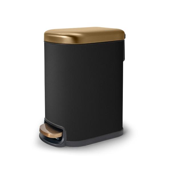 BOTE DE BASURA 5L NEGRO CON DORADO ATERCIOPELADO | The Home Depot México