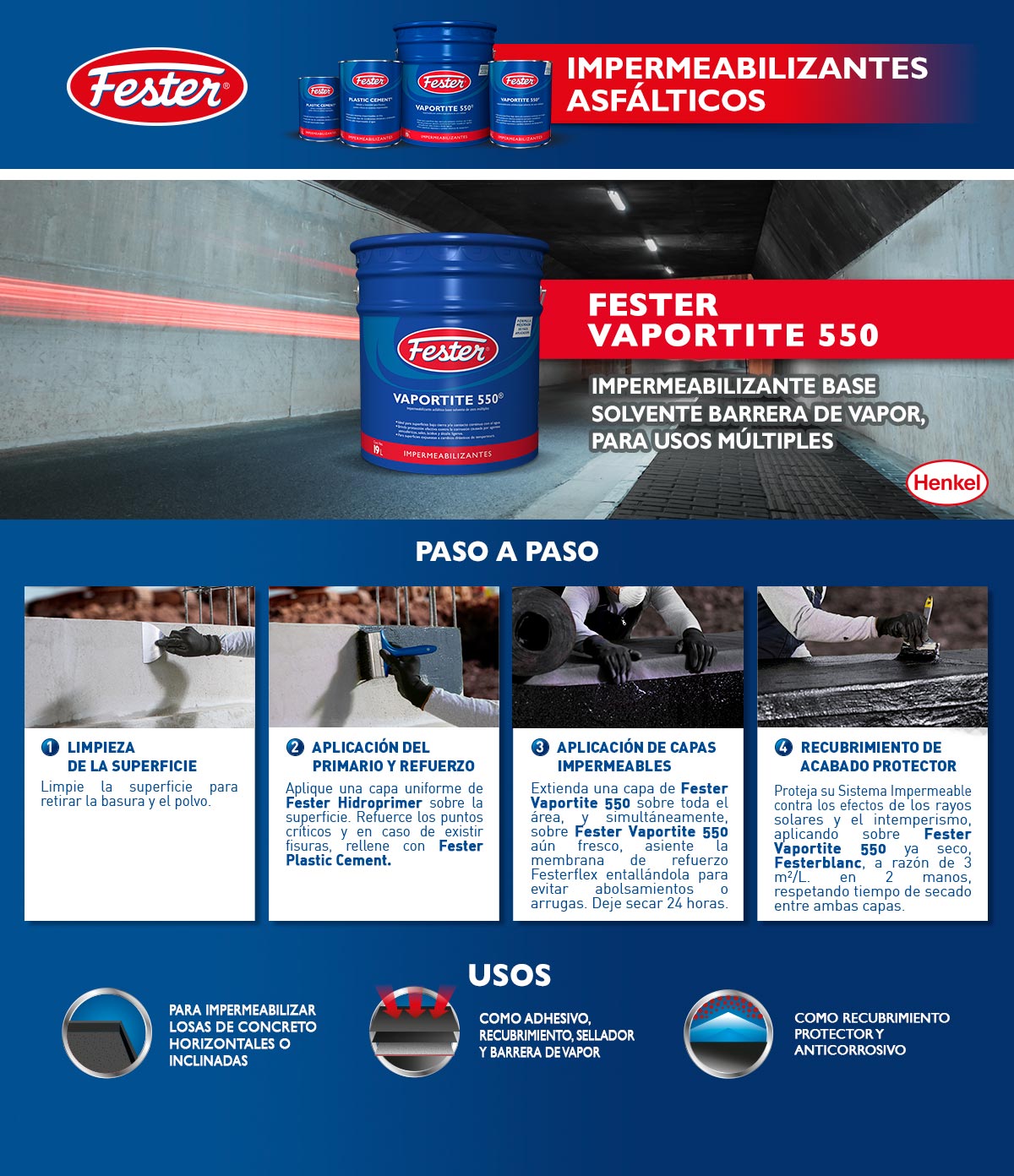 IMPERMEABILIZANTE ASFÁLTICO FESTER VAPORTITE 550 19 L | The Home Depot ...