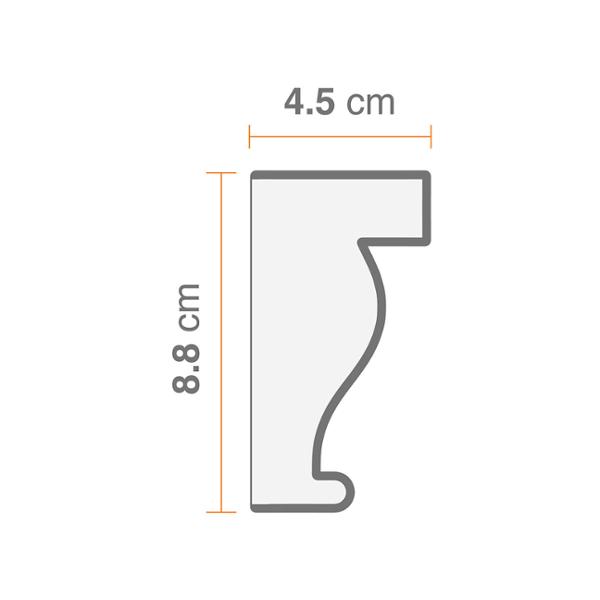 MOLDURA ESQUINA REPISÓN COLONIAL 8.8 x 4.5 CM GRIS 2 PIEZAS | The Home ...