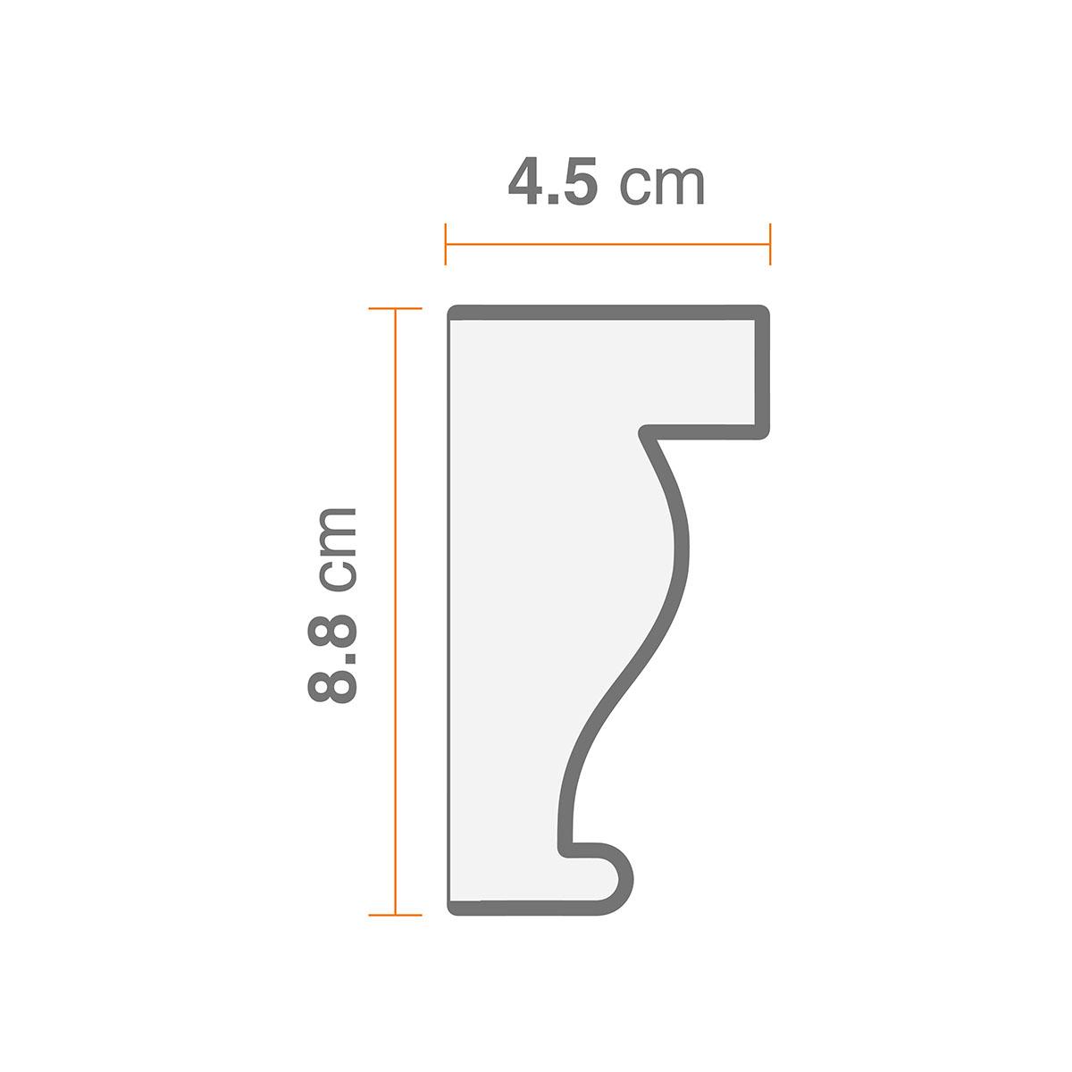 MOLDURA ESQUINA REPISÓN COLONIAL 8.8 x 4.5 CM GRIS 2 PIEZAS | The Home ...