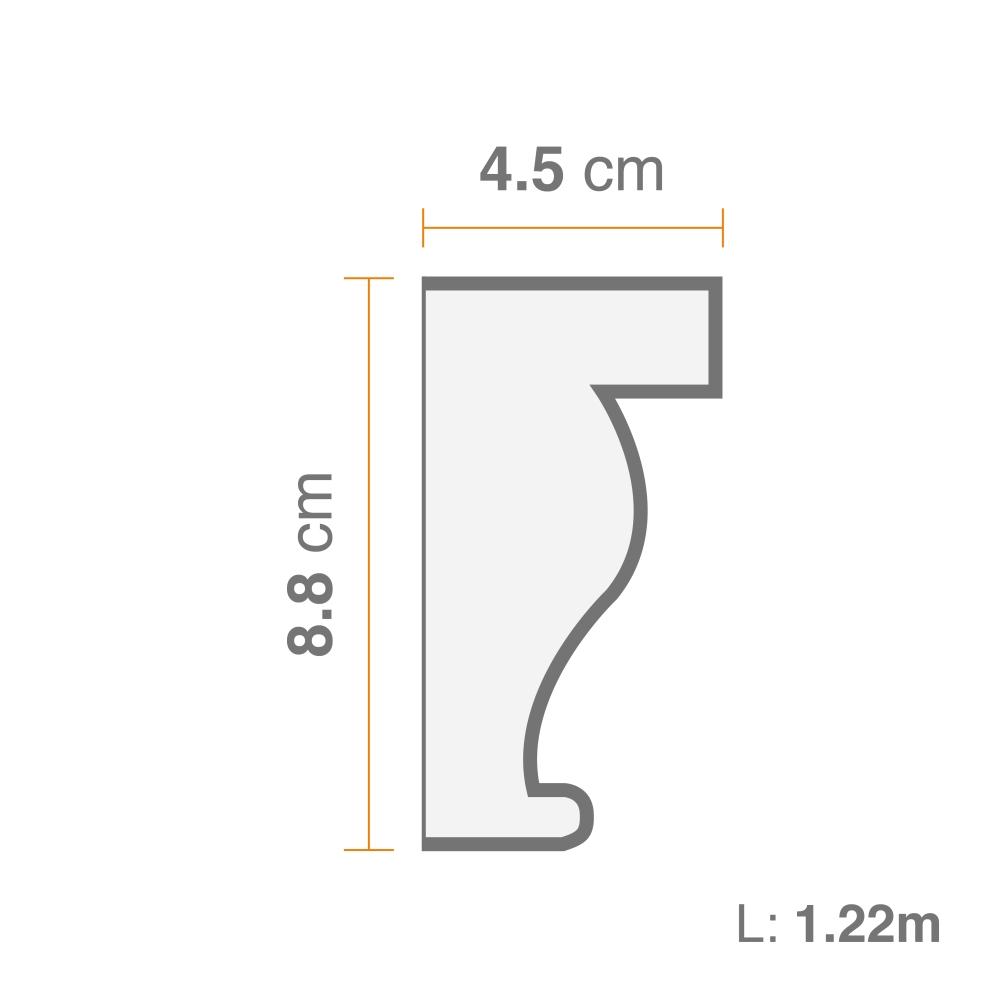 MOLDURA REPISÓN CORINTIO 8.8 x 4.5 CM X 1.22 M GRIS | The Home Depot ...