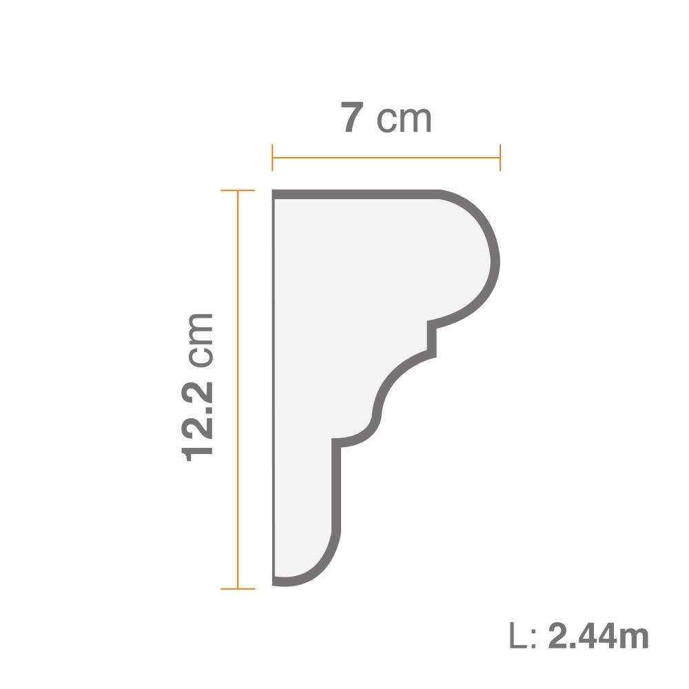 MOLDURA ARQUITECTÓNICA REPISÓN CALIFORNIANO 12.2 X 7 CM X 2.44 M GRIS ...