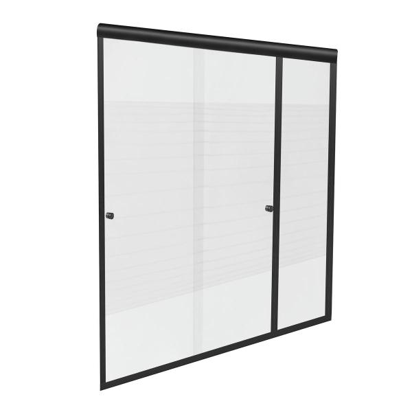 CANCEL PARA BAÑO 186 A 190 X 187 CM RECTANGULAR CRISTAL TEMPLADO NEGRO ...