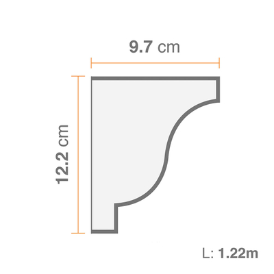 MOLDURA REPISÓN COLONIAL 122 M X 9.7 X 12.2 CM GRIS | The Home Depot México