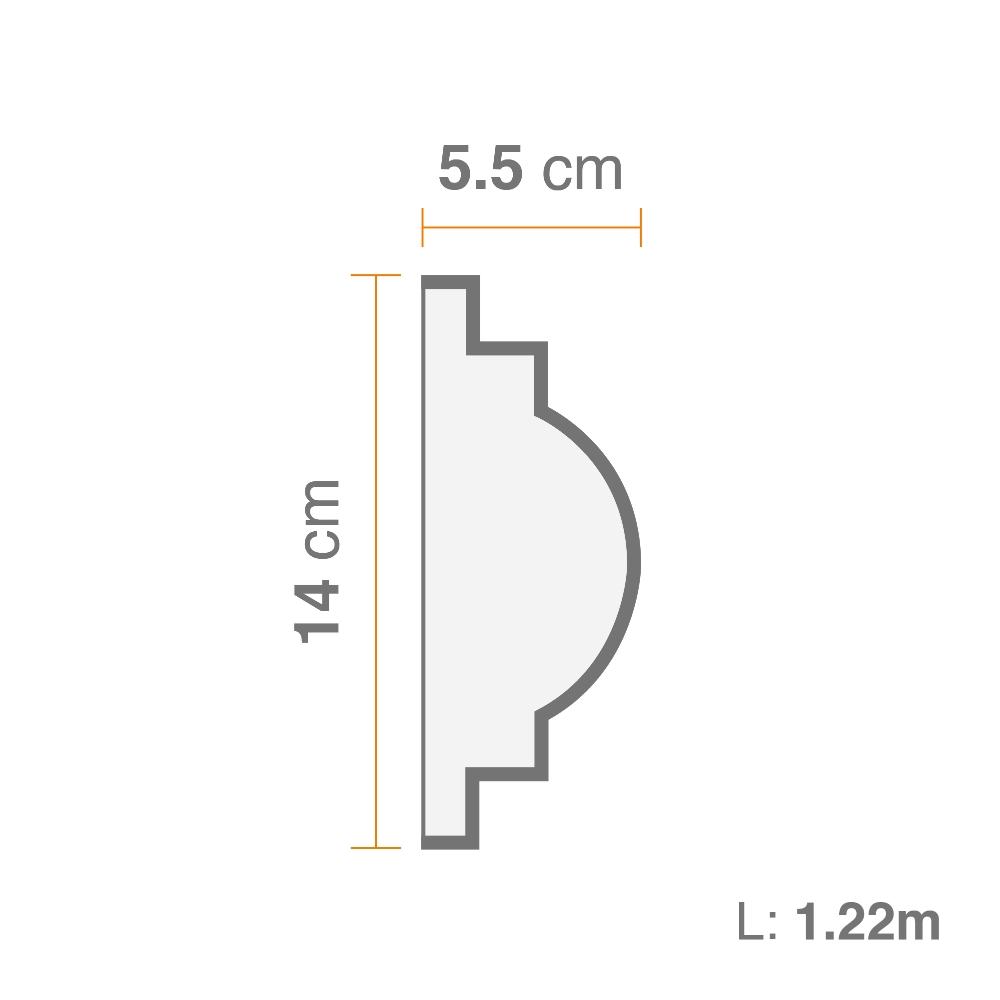 MOLDURA MARCO COLONIAL 14 CM X 1.22 M X 5.5 CM GRIS | The Home Depot ...