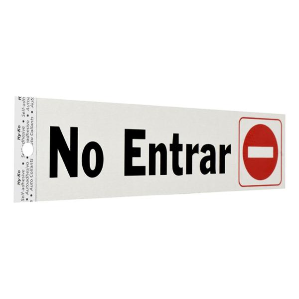LETRERO DE ALUMINIO PARA PARED NO ENTRAR 5 X 20.5 CM | The Home Depot ...