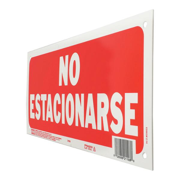 LETRERO DE PLÁSTICO PARA PARED \"NO ESTACIONARSE\" DE 15 X 36 CM | The ...