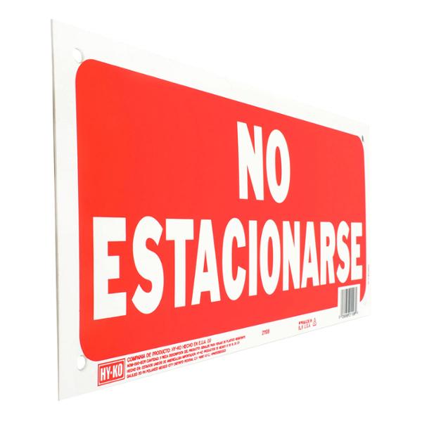 LETRERO DE PLÁSTICO PARA PARED \"NO ESTACIONARSE\" DE 15 X 36 CM | The ...