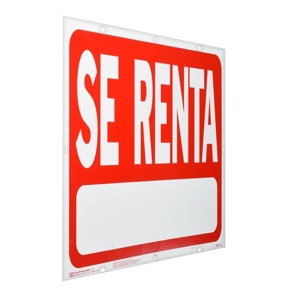 LETRERO DE PLÁSTICO DE \"SE RENTA\" DE 61 X 45.8 CM | The Home Depot México