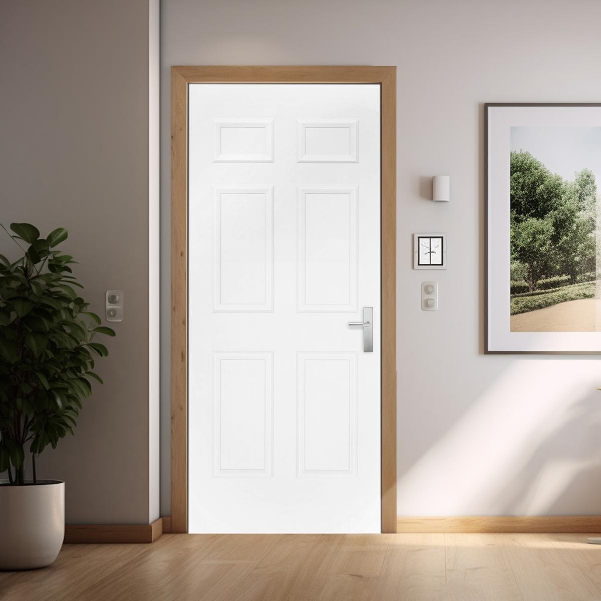 Puerta De Tambor Interior 6 Paneles Blanco 2 10 M X 90 X 3 5 Cm The
