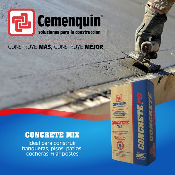CONCRETO CONCRETE MIX CEMENQUIN 25 KG GRIS | The Home Depot México