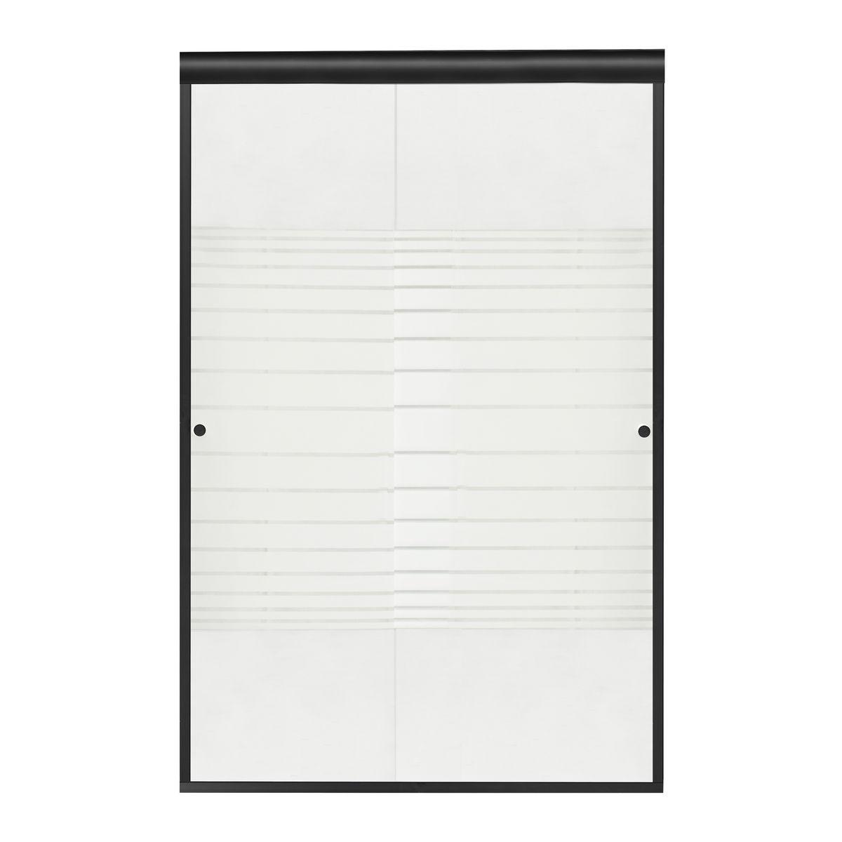 CANCEL PARA BAÑO 131 A 135 X 187 CM RECTANGULAR CRISTAL TEMPLADO NEGRO ...