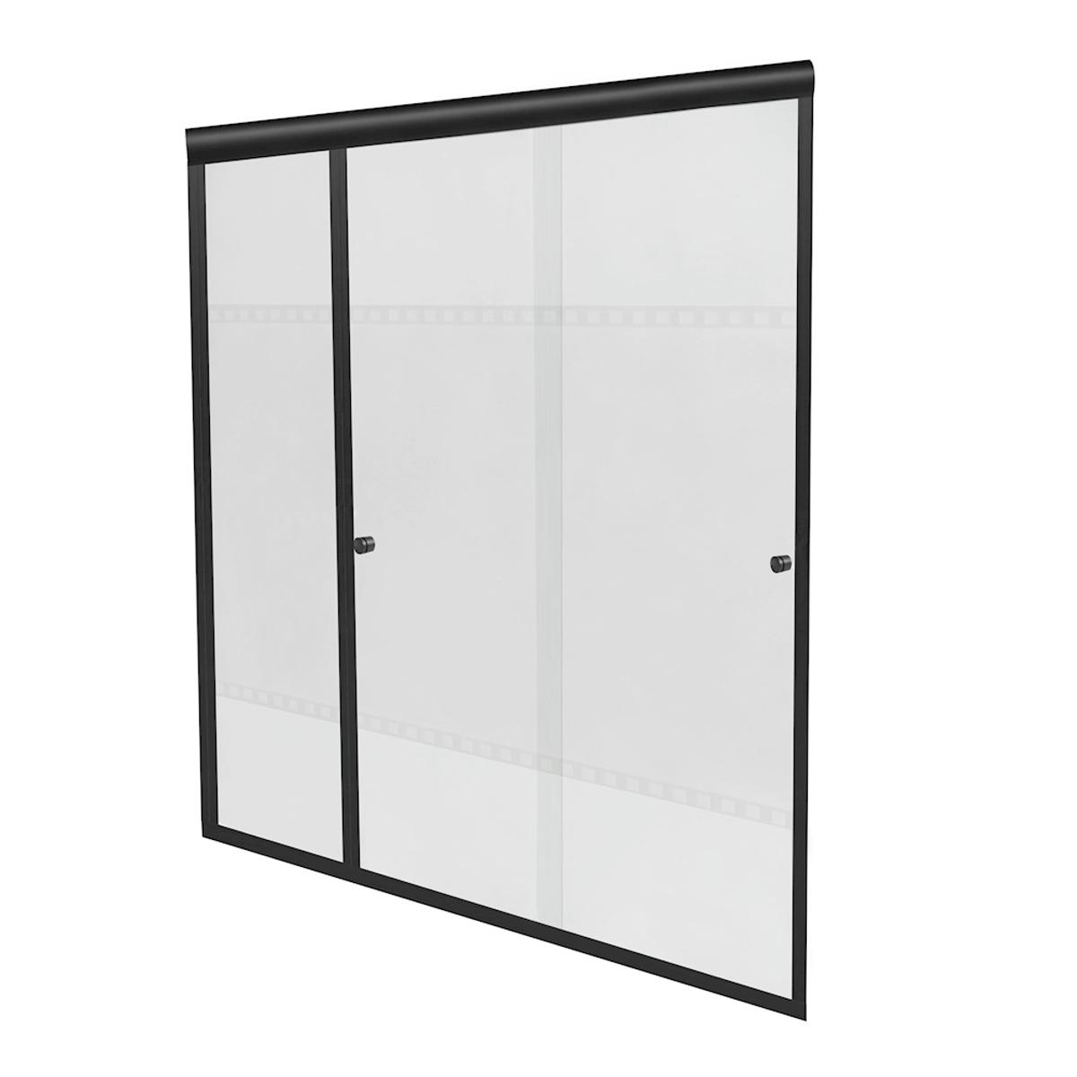CANCEL PARA BAÑO 181 A 185 X 187 CM RECTANGULAR CRISTAL TEMPLADO NEGRO ...