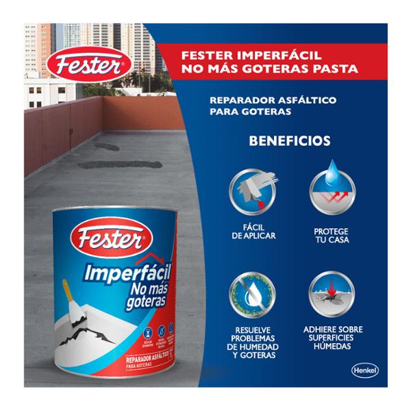 REPARADOR ASFÁLTICO FESTER IMPERFÁCIL NO MÁS GOTERAS PASTA NEGRO 6X1 L ...